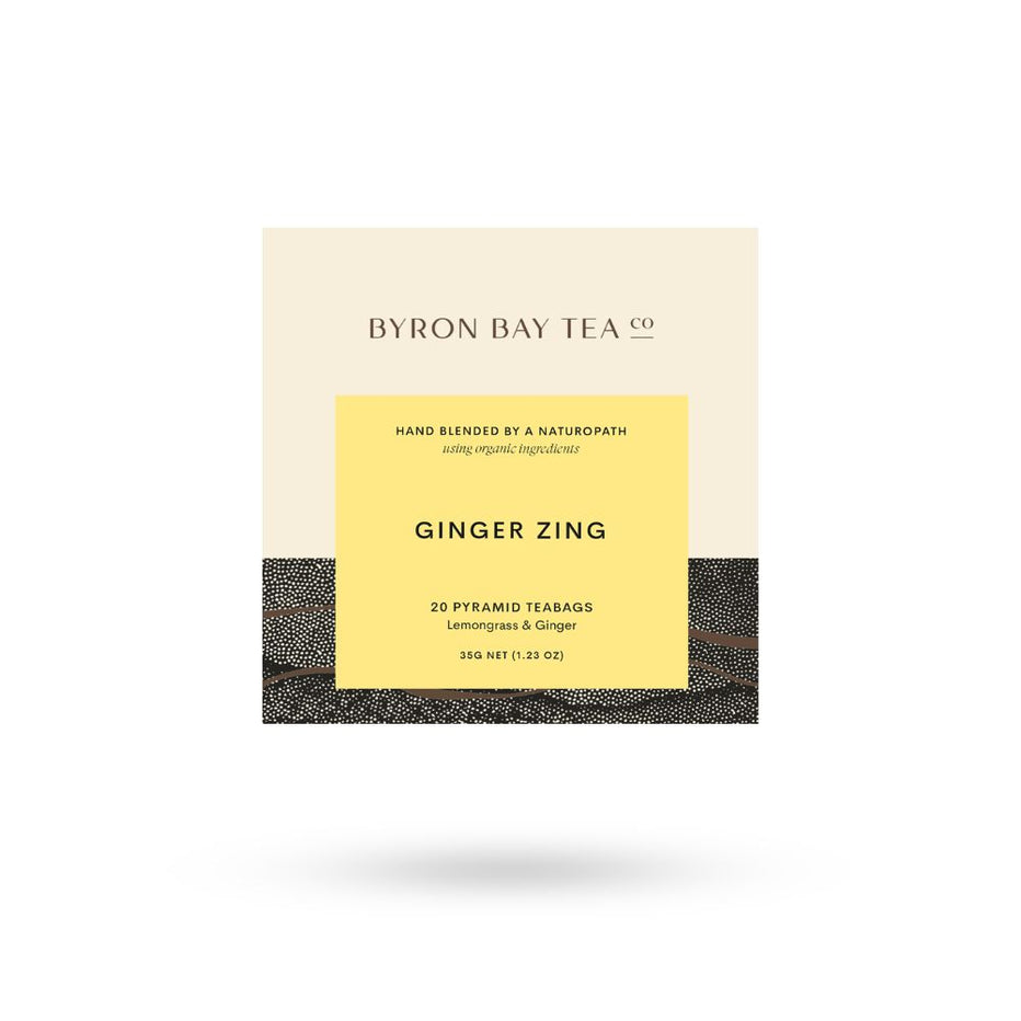 Ginger Zing Tea Pyramid Teabags | Byron Bay Tea Company